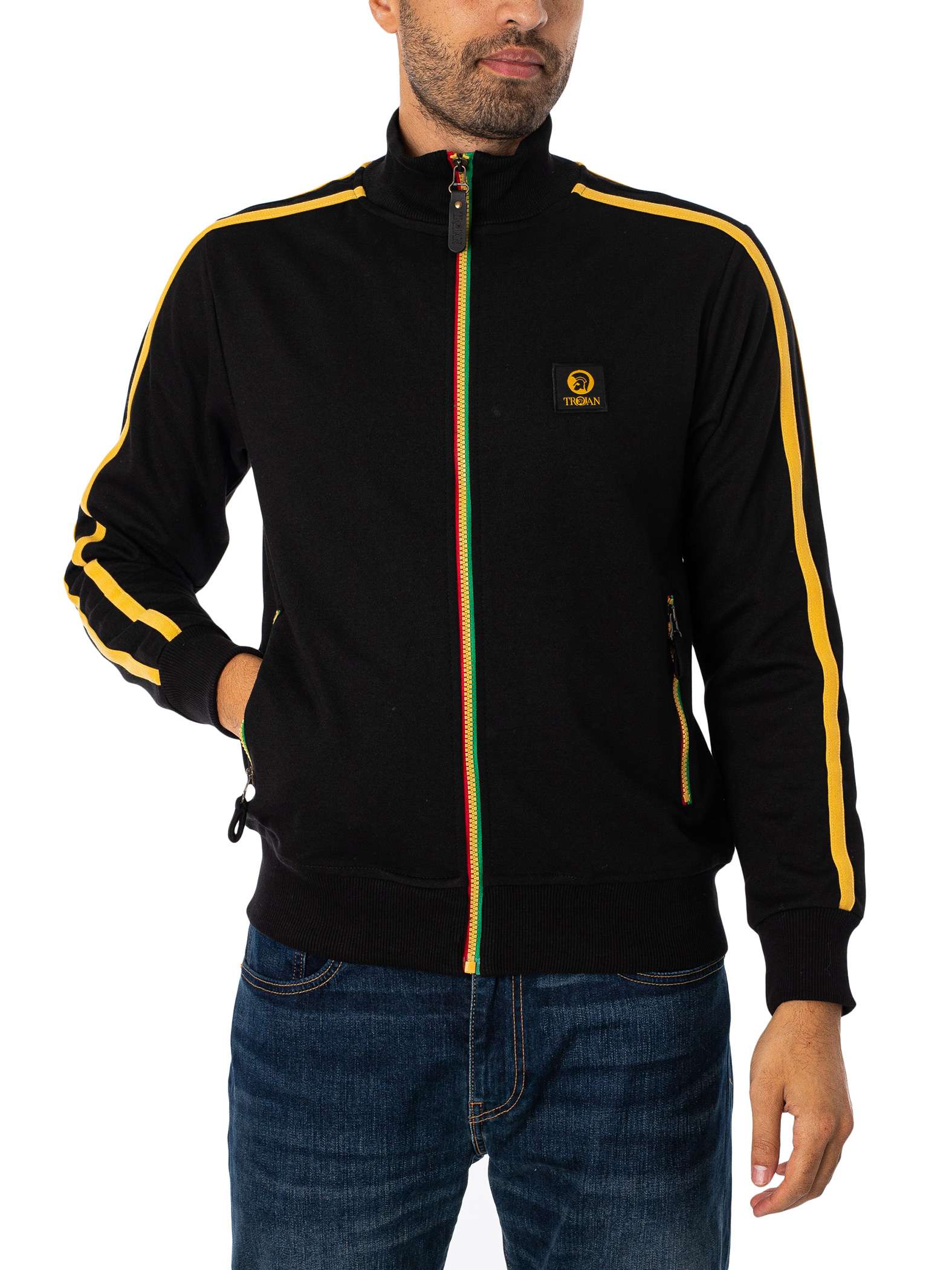 Trojan Contrast Track Jacket - Black | Standout